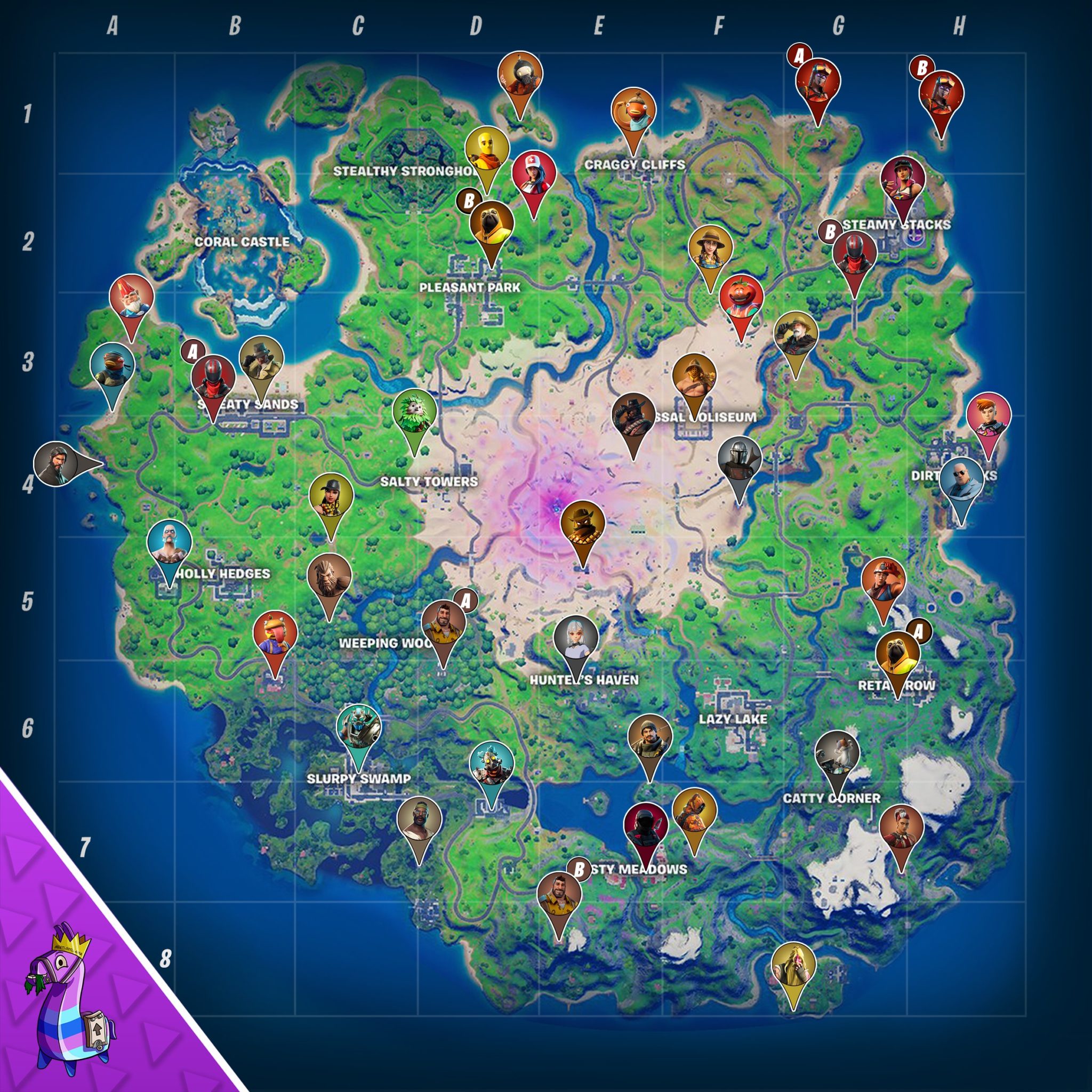 Fortnite Season 15 NPC Location Map How To Complete Bounties